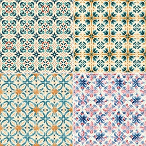 Italian Tile Pattern - Digital Paper - 20 Seamless Patterns for Crafts ...