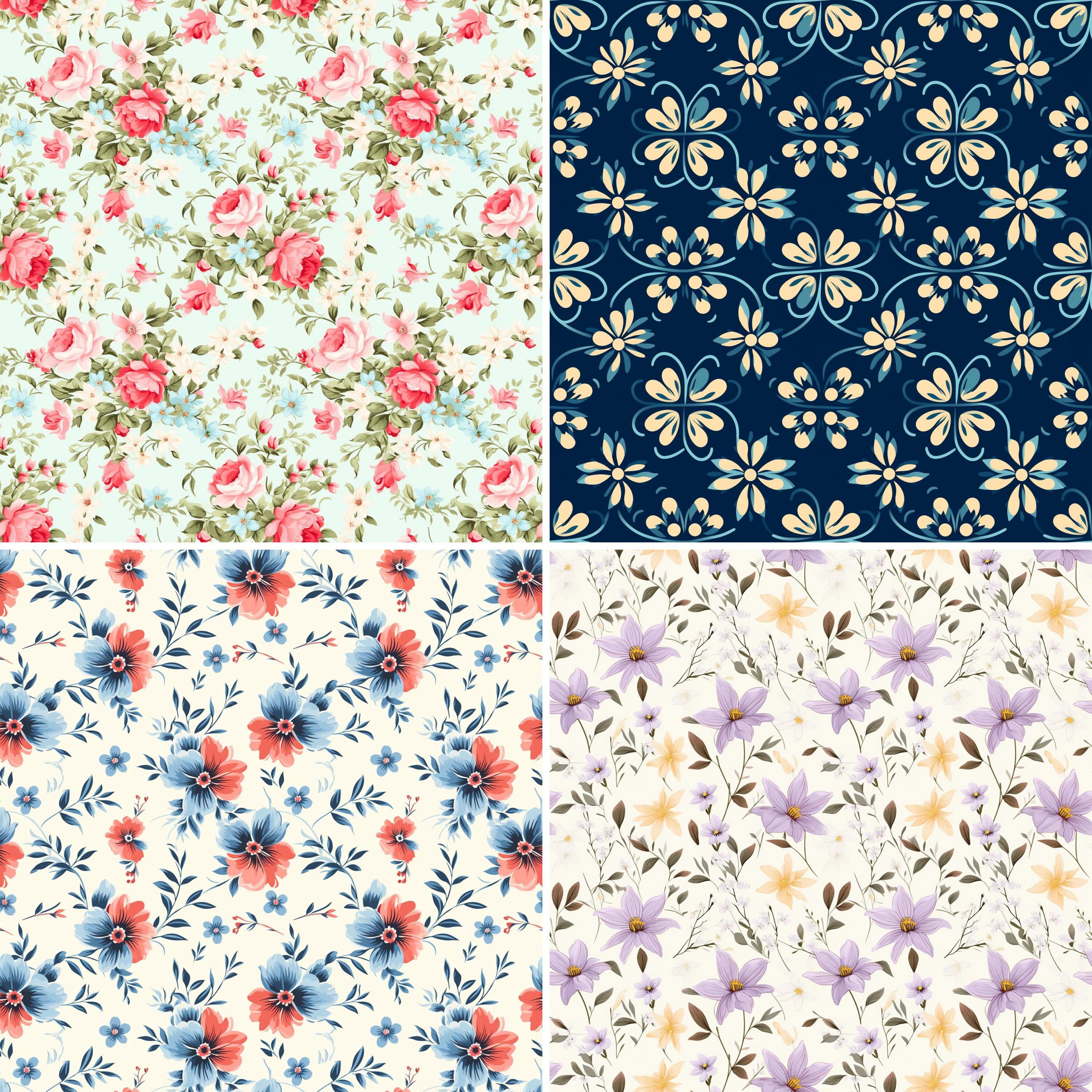 Veronica Flower Digital Paper: 20 Seamless Floral Patterns (digital ...