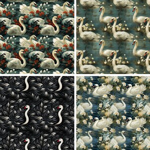 Swans Digital Paper - 20 Seamless Patterns for Crafts and Commercial ...