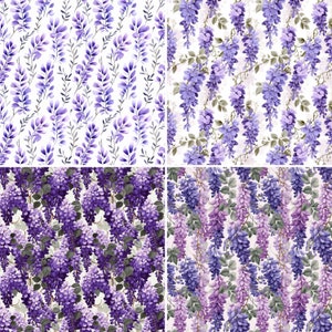 Wisteria Flower - Digital Paper - 20 Seamless Patterns for Crafts and ...