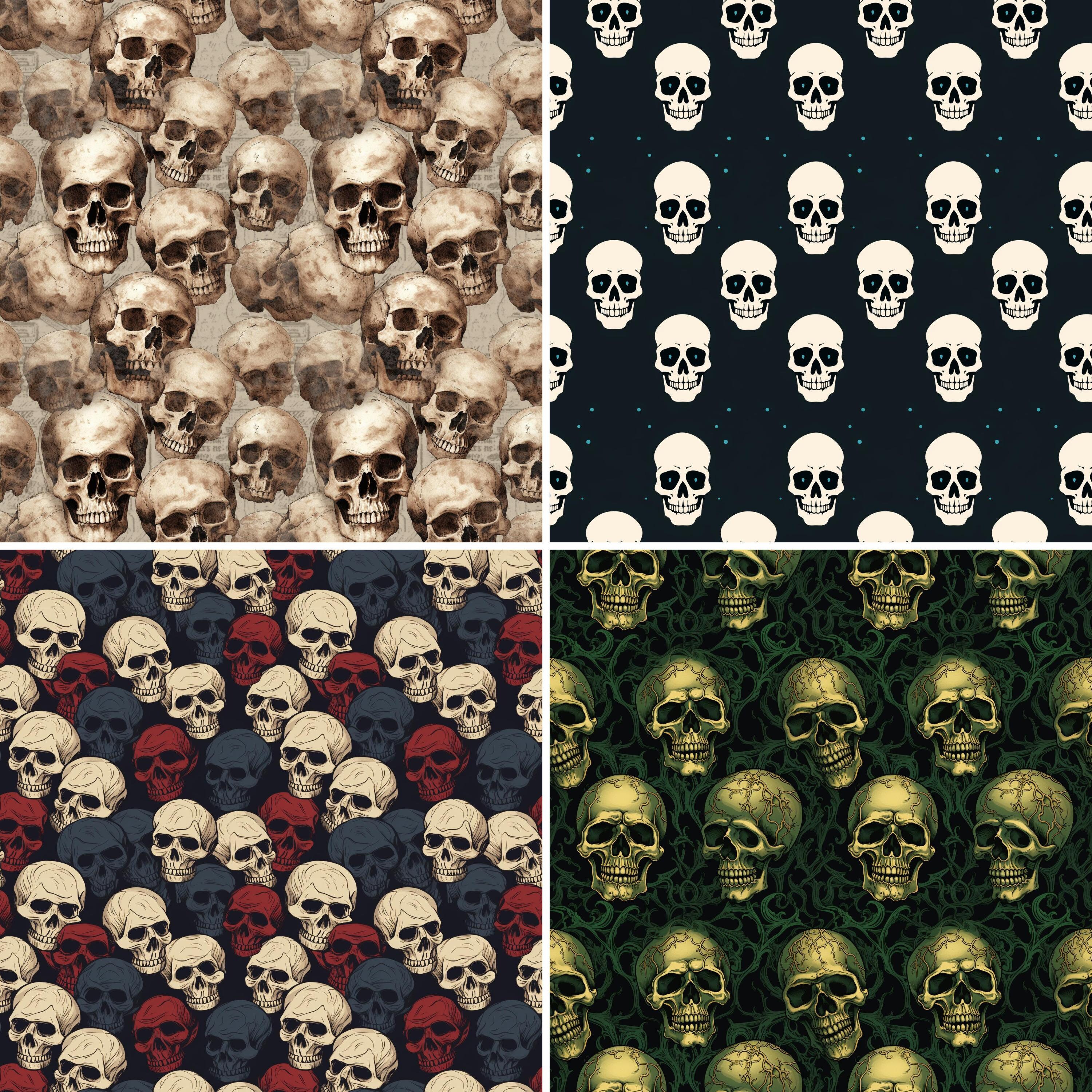 Human Skull Digital Paper: 20 Seamless Patterns (digital Download) - Etsy