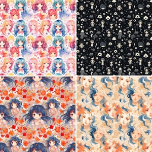 Anime Style - Digital Paper - 20 Seamless Patterns for Crafts and ...