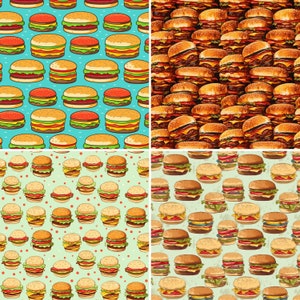Burger Pattern - Digital Paper - 20 Seamless Patterns for Crafts and ...