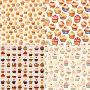 Muffin Pattern Digital Paper: 20 Seamless Print Designs (digital ...