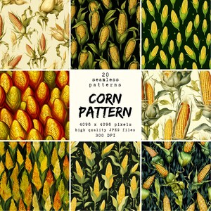 Corn Pattern - Digital Paper - 20 Seamless Patterns for Crafts and ...