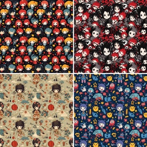 Anime Style Digital Paper: 20 Seamless Patterns (digital Download) - Etsy