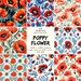 Poppy Flower Digital Paper 20 Seamless Patterns for Crafts - Etsy