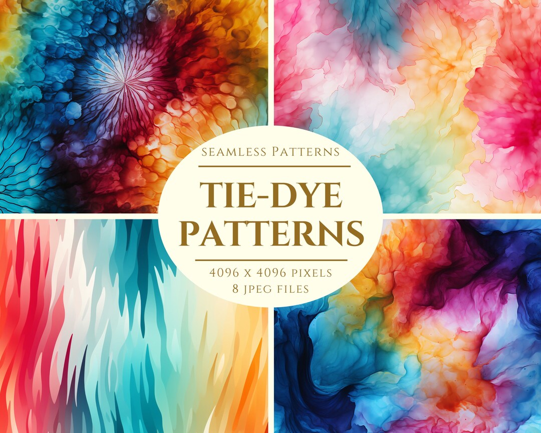 Tie-dye Digital Paper - Seamless Patterns for Crafts and Commercial Use ...
