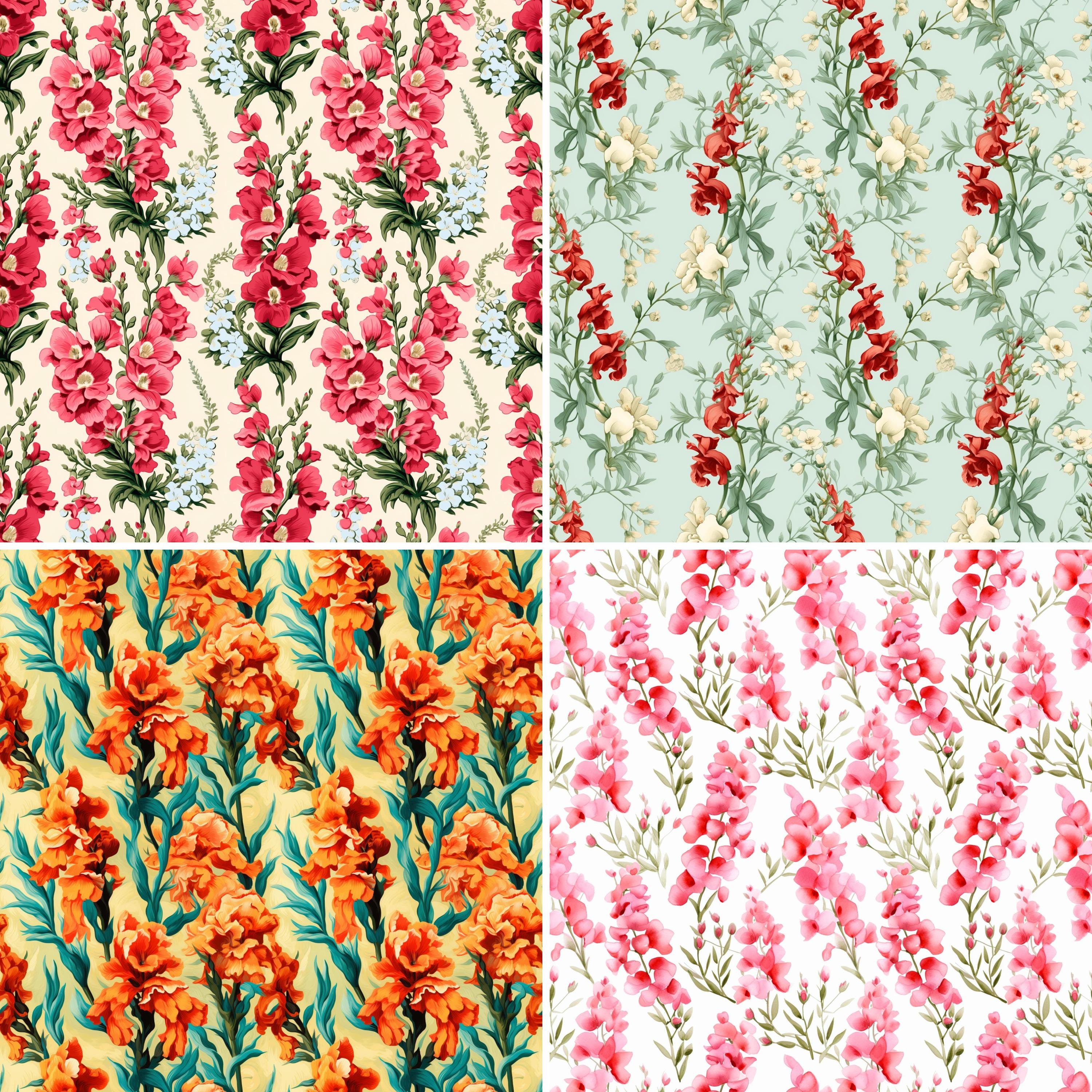 Snapdragon Flower Digital Paper: 20 Seamless Patterns (digital Download ...