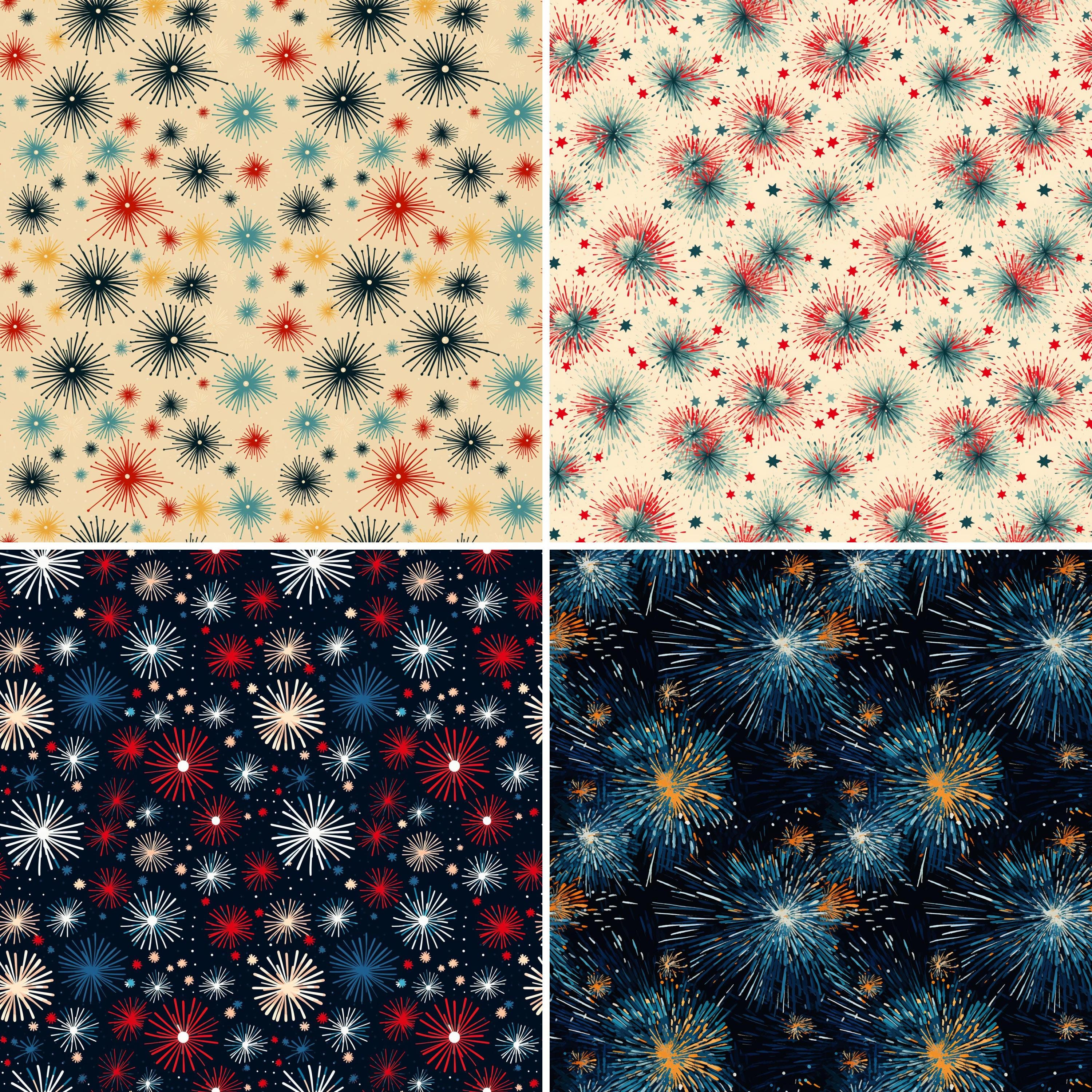 Fireworks Pattern - Digital Paper - 20 Seamless Patterns for Crafts and ...