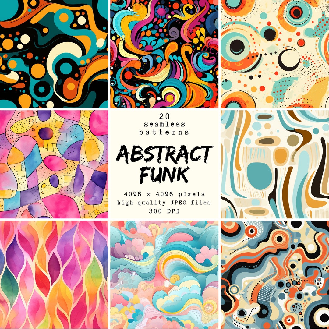 Abstract Funk Pattern - Digital Paper - 20 Seamless Patterns for Crafts ...