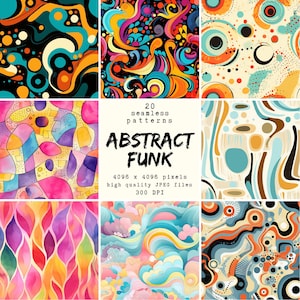 Abstract Funk Pattern - Digital Paper - 20 Seamless Patterns for Crafts ...