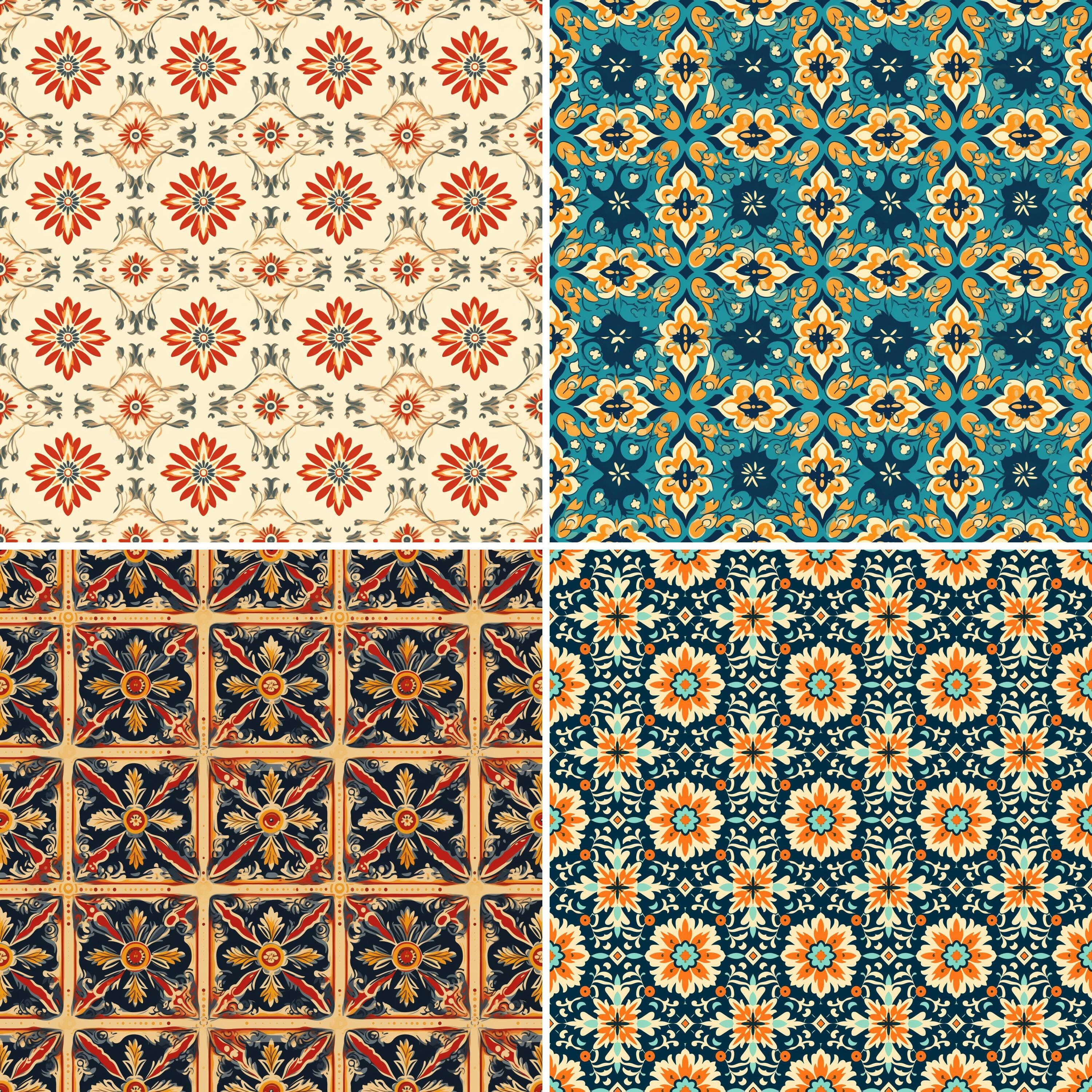 Indian Tile Pattern Digital Paper: 20 Seamless Designs (digital ...