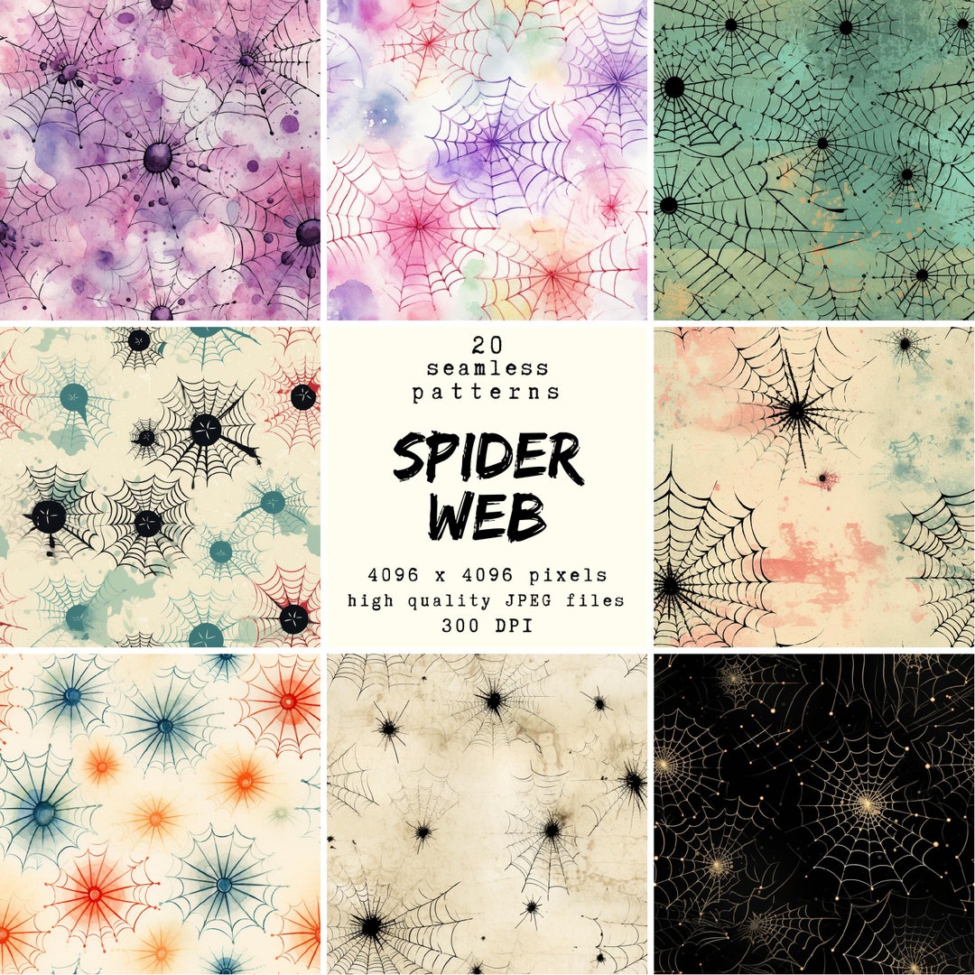 Spider Web - Digital Paper - 20 Seamless Patterns for Crafts and ...