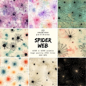 Spider Web - Digital Paper - 20 Seamless Patterns for Crafts and ...
