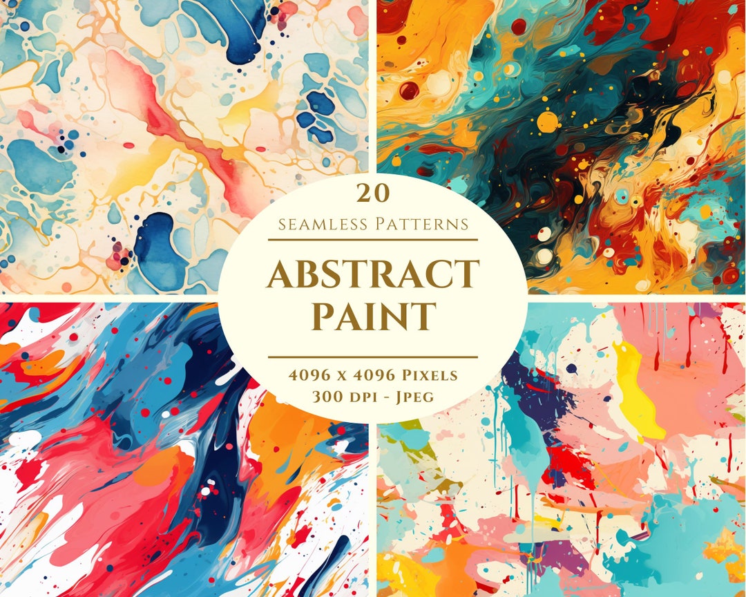 Abstract Paint Digital Paper - 20 Seamless Patterns for Crafts and ...