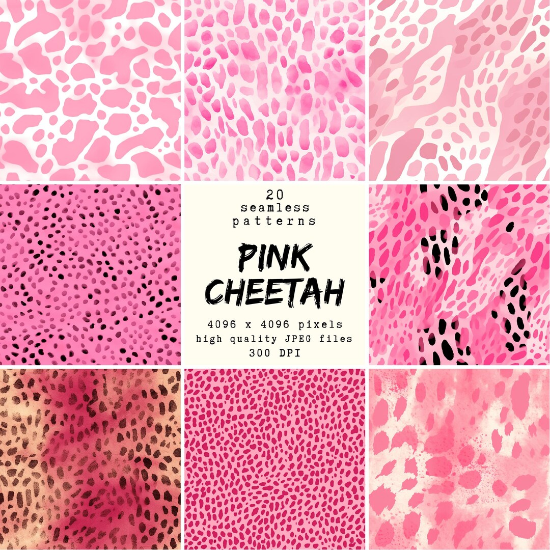 Pink Cheetah Pattern: Seamless Digital Paper (20 Designs) - Etsy
