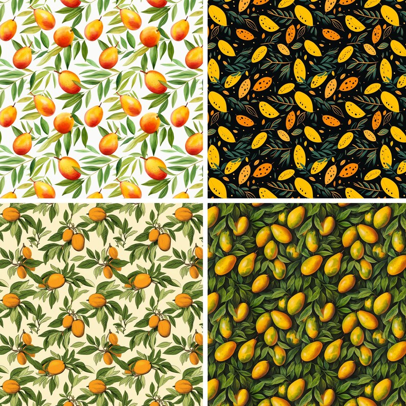 Mango Digital Paper 20 Seamless Patterns for Crafts and - Etsy