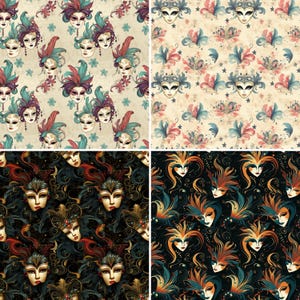 Masquerade Ball Digital Paper: 20 Seamless Patterns (digital Download ...