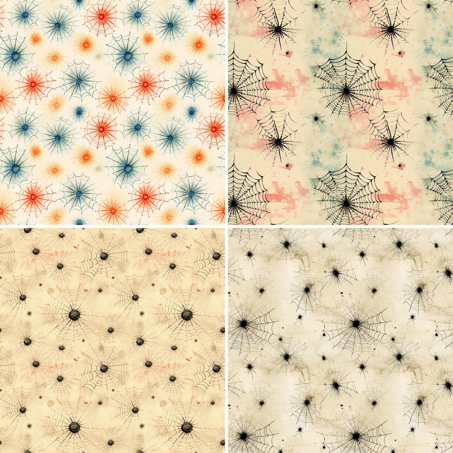 Spider Web Digital Paper 20 Seamless Patterns for Crafts - Etsy