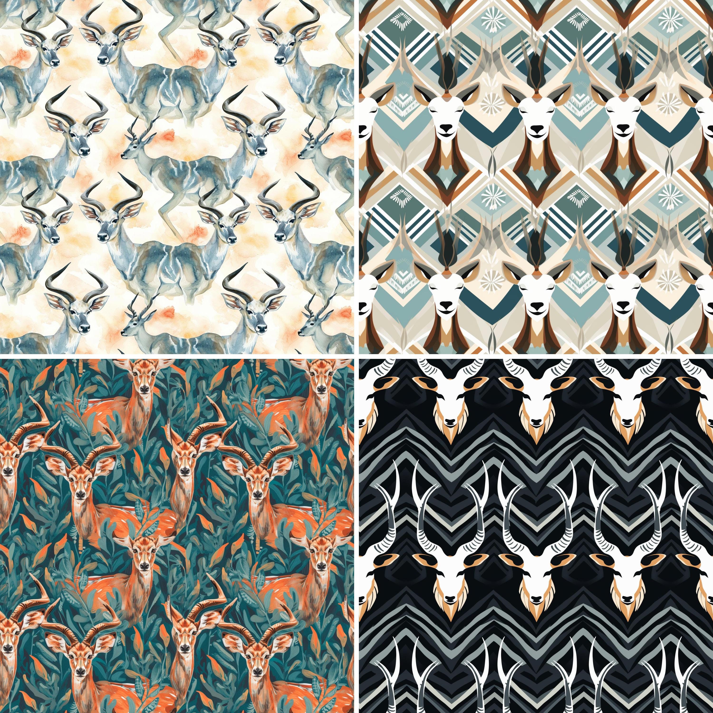 Kudu Pattern Digital Paper 20 Seamless Patterns for Crafts and ...