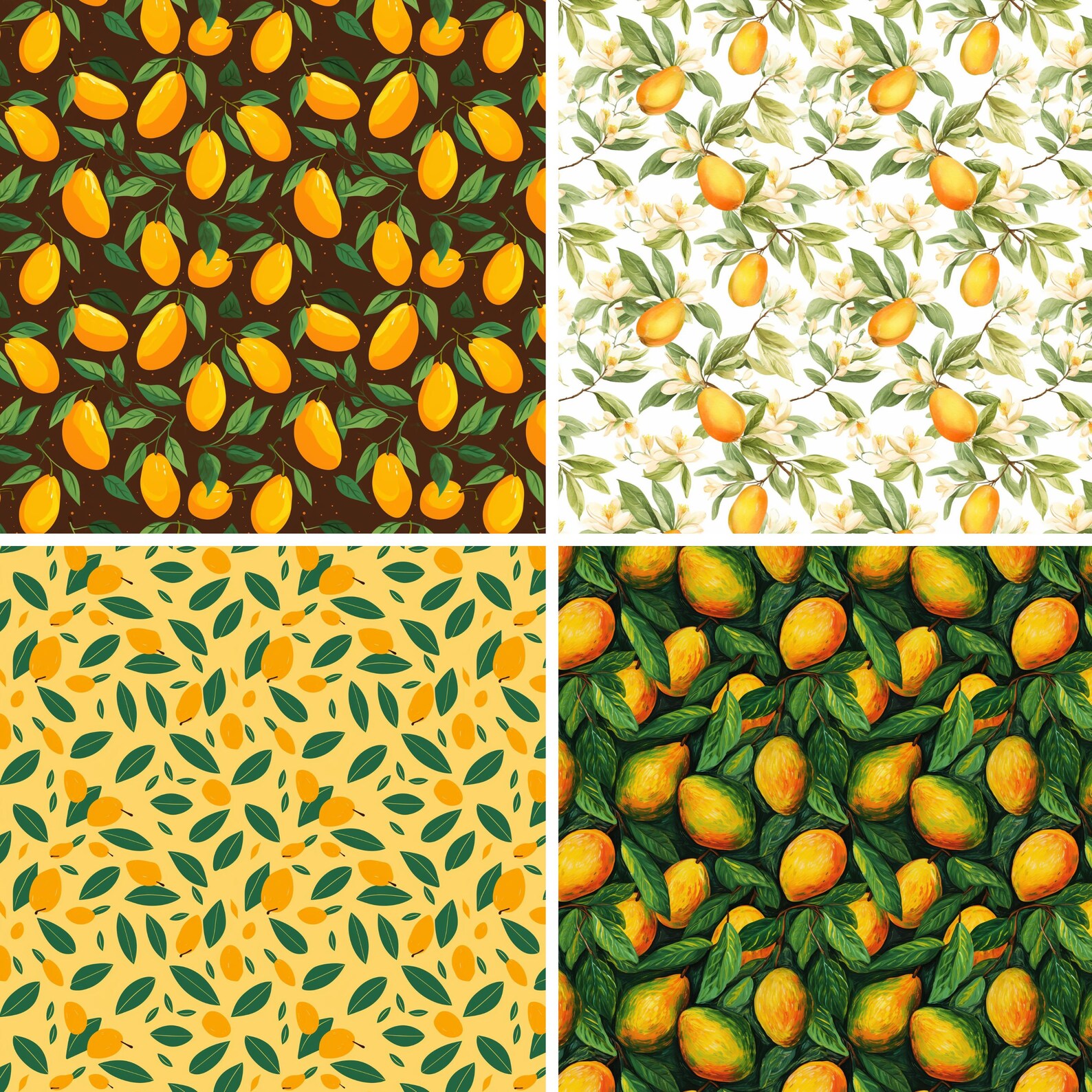 Mango Digital Paper 20 Seamless Patterns for Crafts and - Etsy