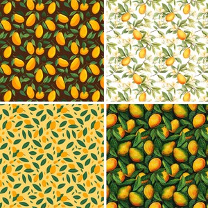 Mango - Digital Paper - 20 Seamless Patterns for Crafts and Commercial ...