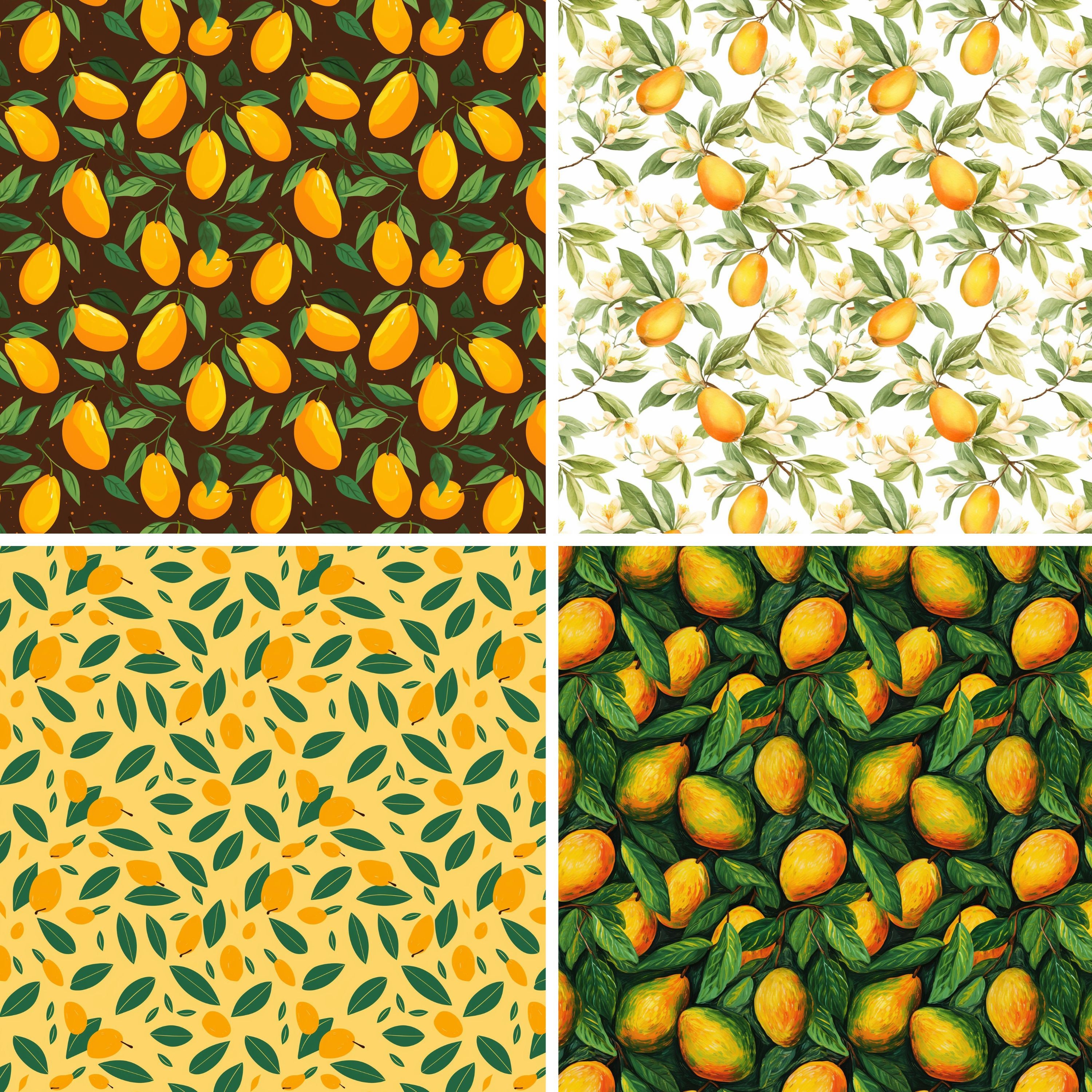 Mango Digital Paper 20 Seamless Patterns for Crafts and - Etsy