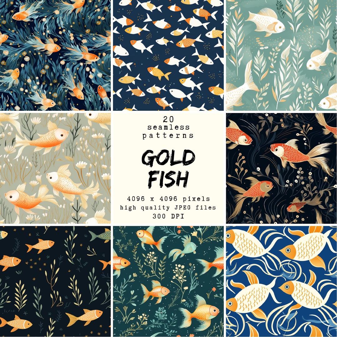 Goldfish Digital Paper: 20 Seamless Patterns (digital Download) - Etsy
