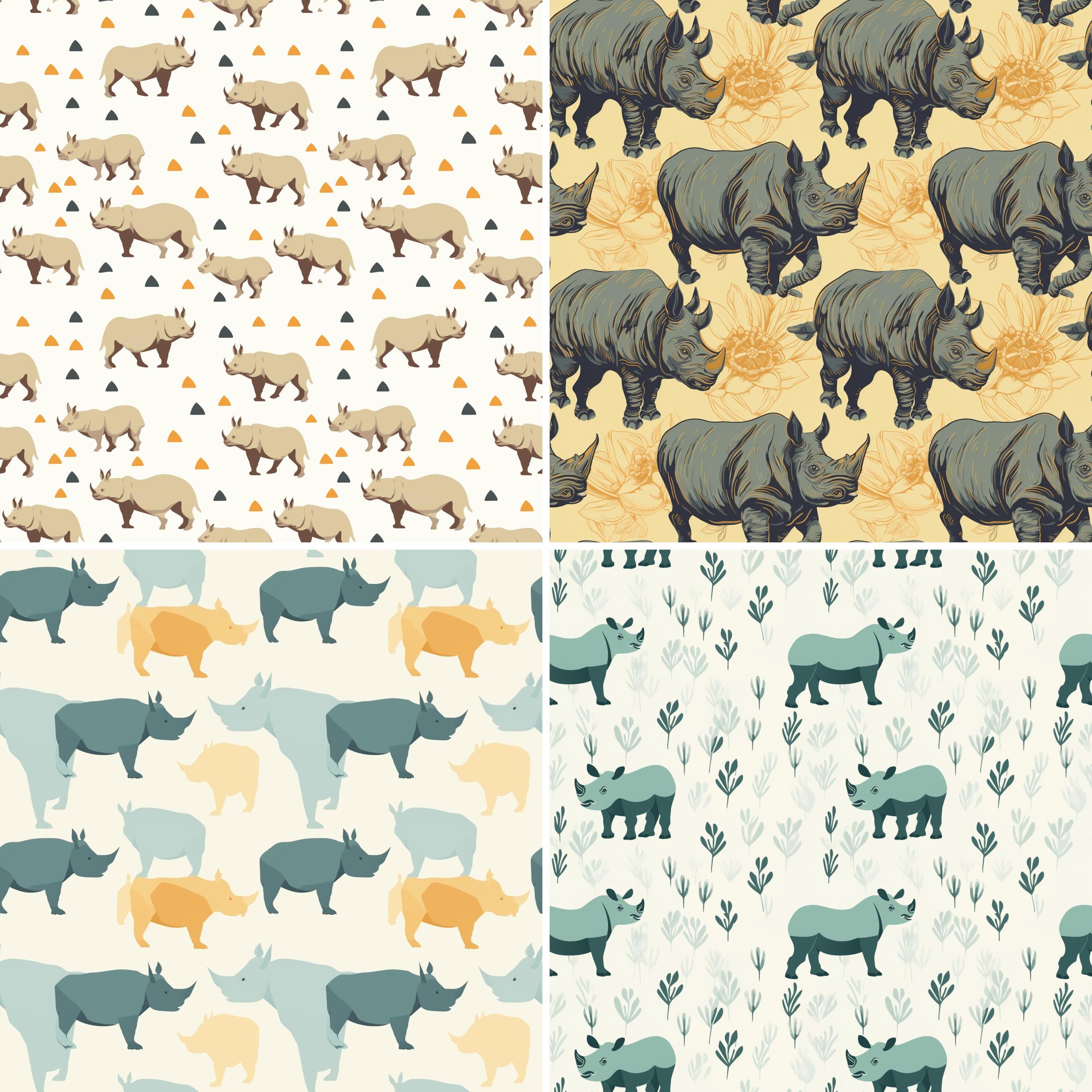 Rhino Pattern - Digital Paper - 20 Seamless Patterns for Crafts and ...