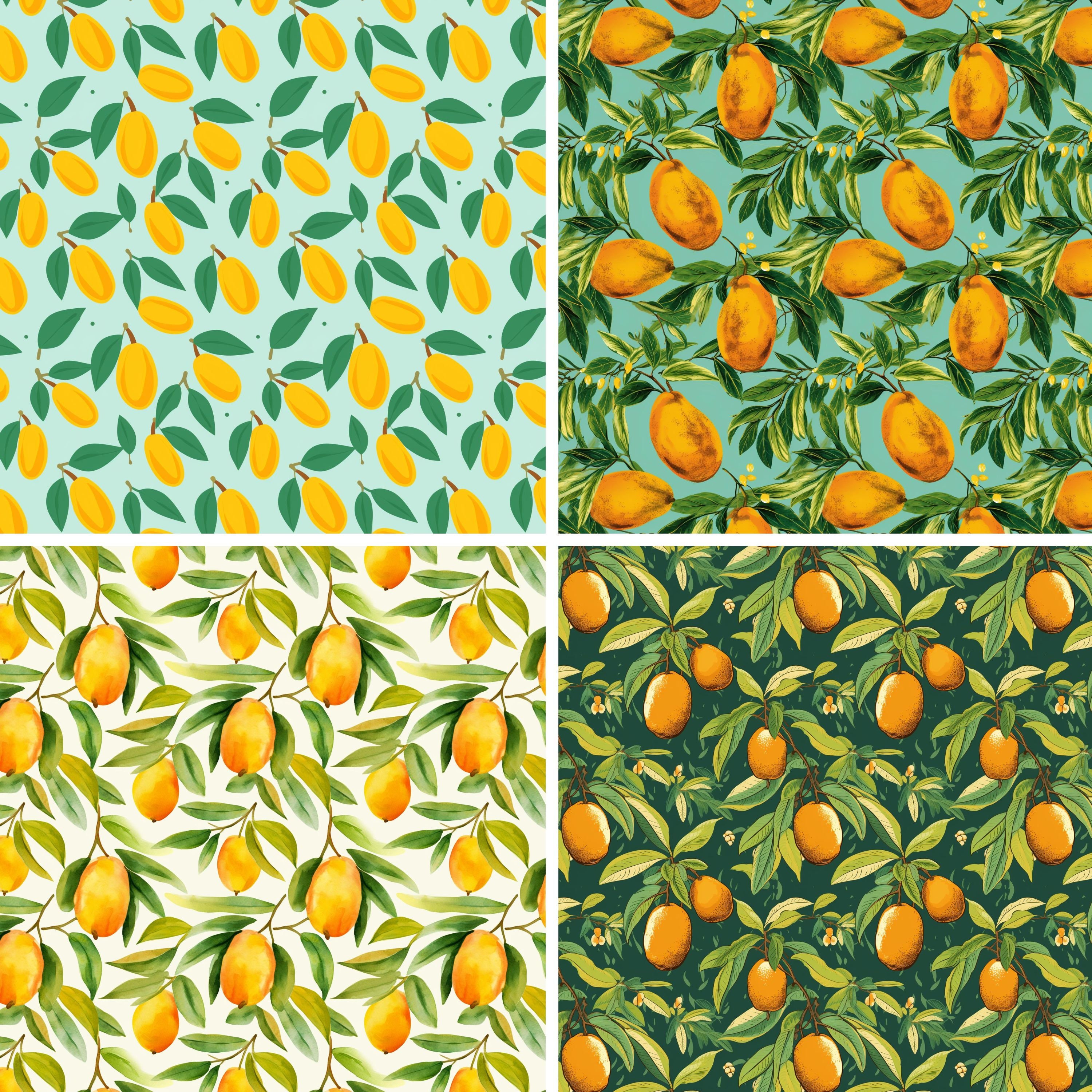 Mango Digital Paper 20 Seamless Patterns for Crafts and - Etsy