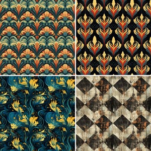 Oil-paint Deco Pattern - Digital Paper - 20 Seamless Patterns for ...