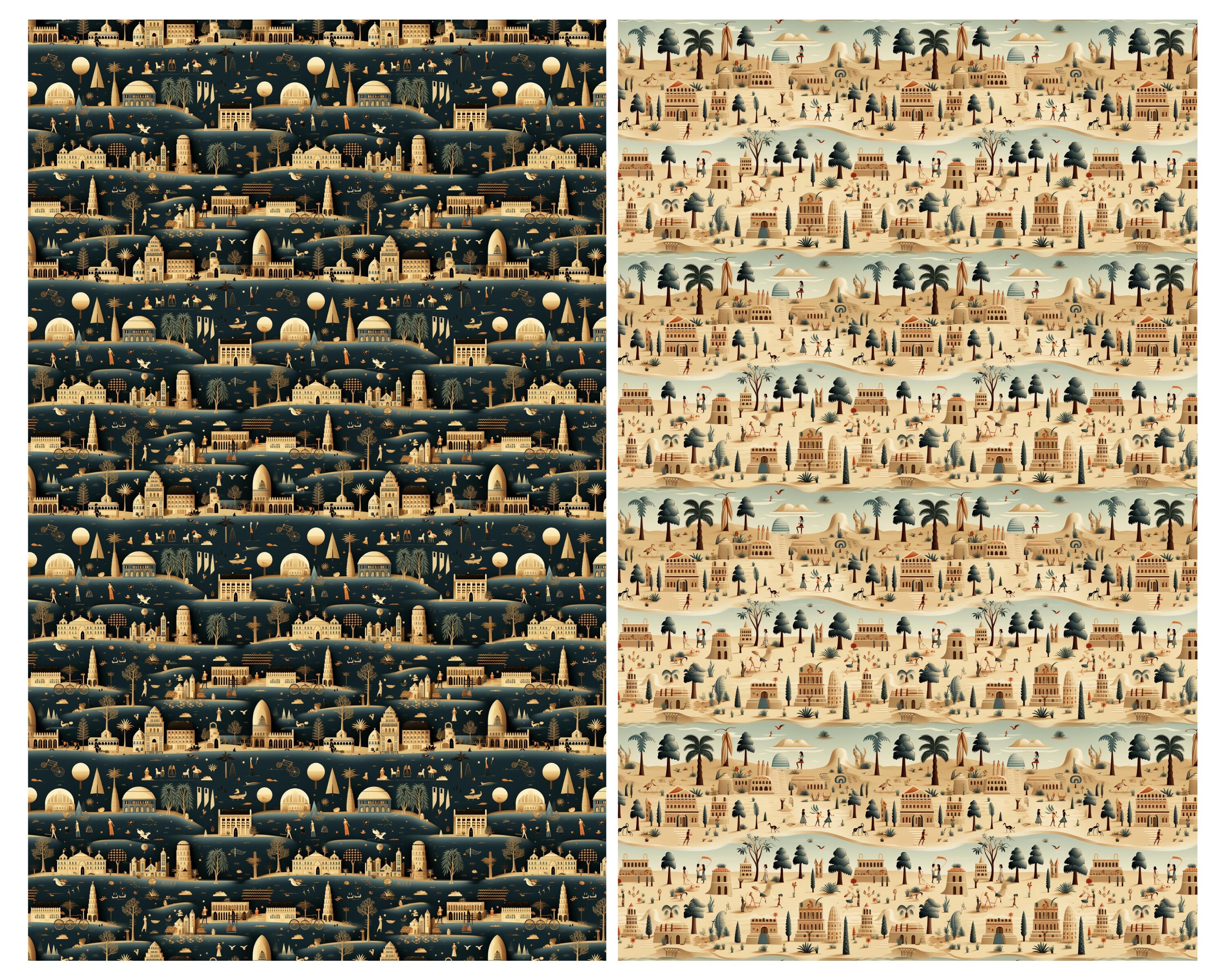 Egyptian City Digital Paper: Seamless Ancient Pattern (JPEG) - Etsy