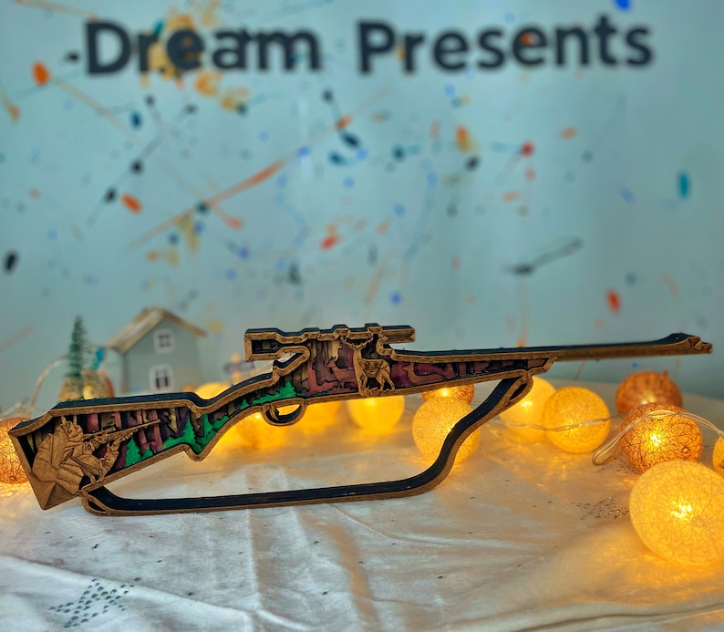 Laser-cut Multilayer Hunter Rifle Wall Art - Digital Download Files ...