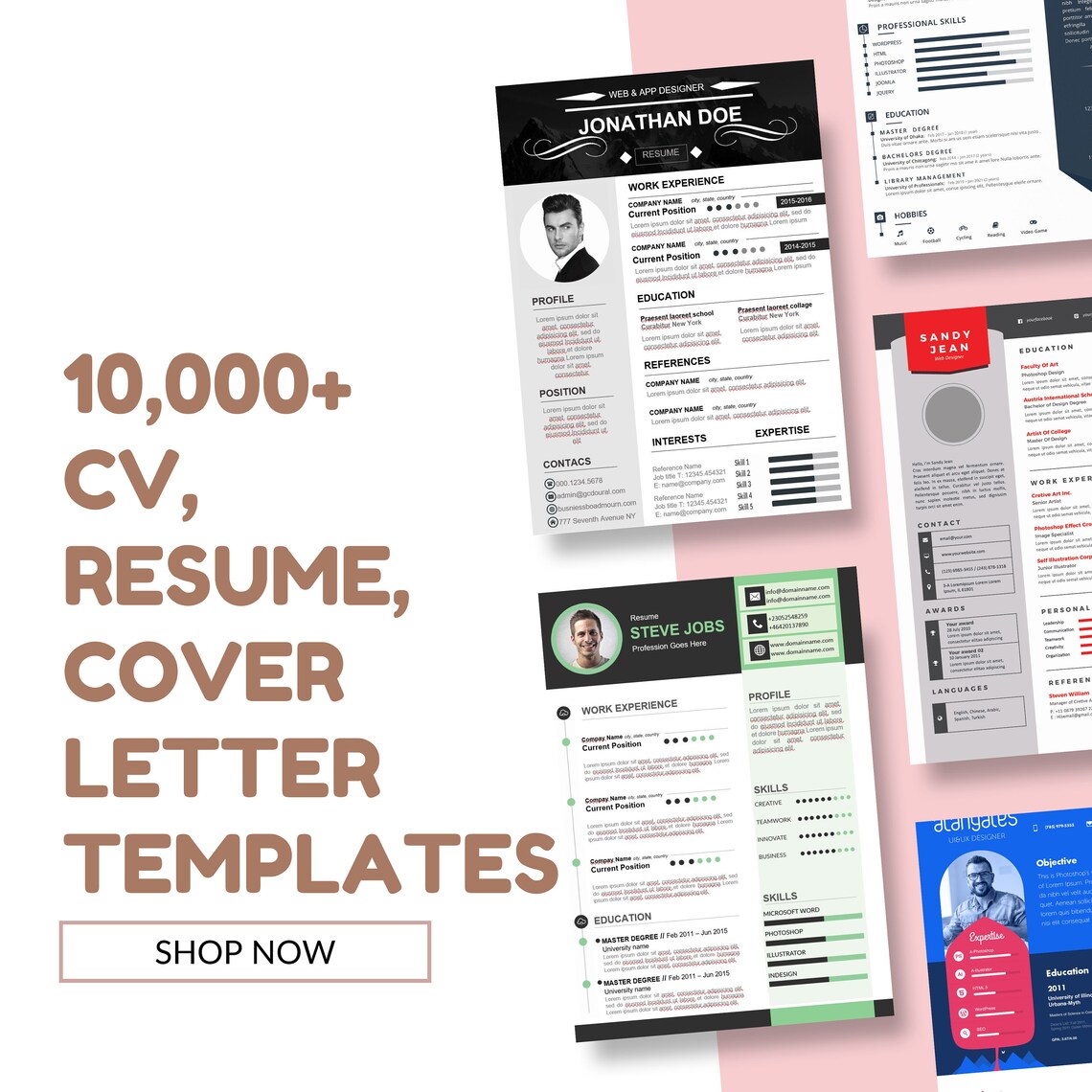 10,000 Cvs, Resumes, Cover Letters Template Bundle - Etsy
