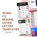 10,000 Cvs, Resumes, Cover Letters Template Bundle - Etsy