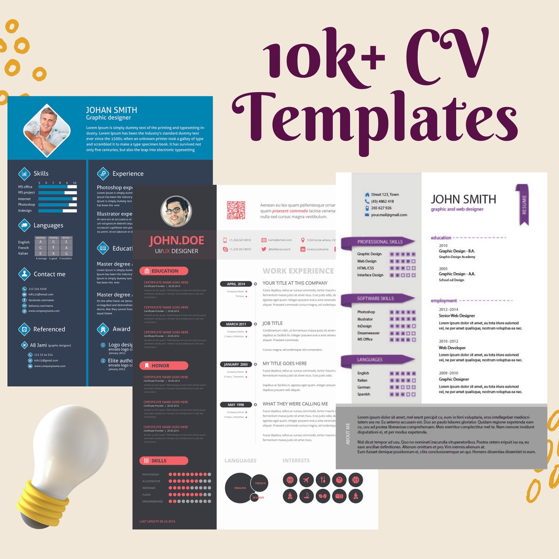 10,000 Cvs, Resumes, Cover Letters Template Bundle - Etsy