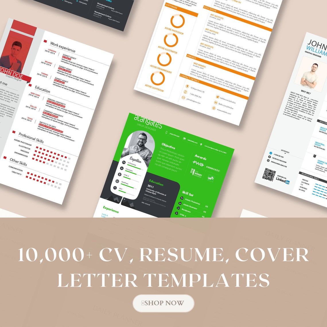 10,000 Cvs, Resumes, Cover Letters Template Bundle - Etsy
