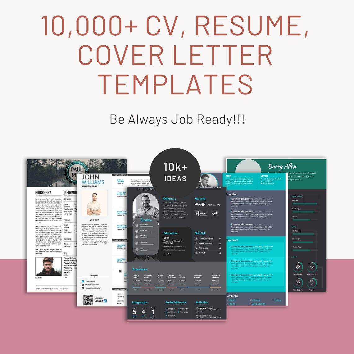 10,000 Cvs, Resumes, Cover Letters Template Bundle - Etsy
