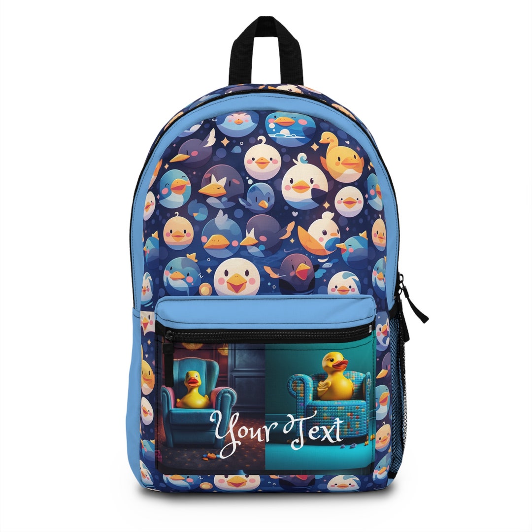 Personalize School Backpack With Rubber Ducks Cartoon - Etsy
