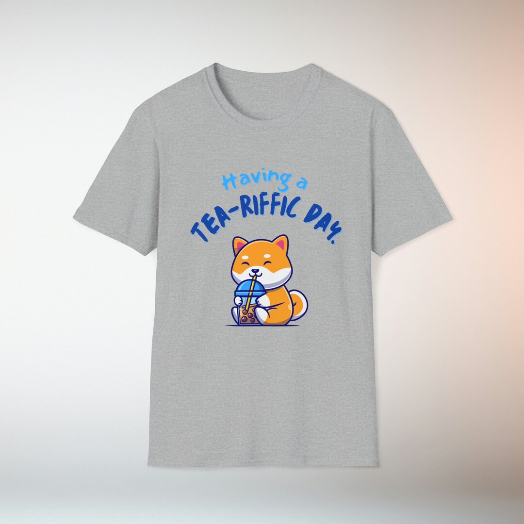 Boba Tea T-shirt With Doge Drinking a Cup of Boba - Etsy