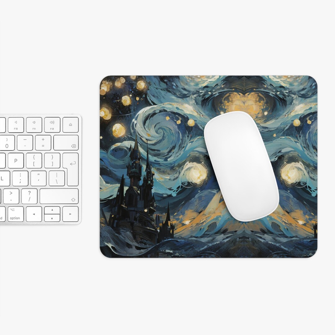 Starry Night Over Dark Castle Mouse Pad - Etsy