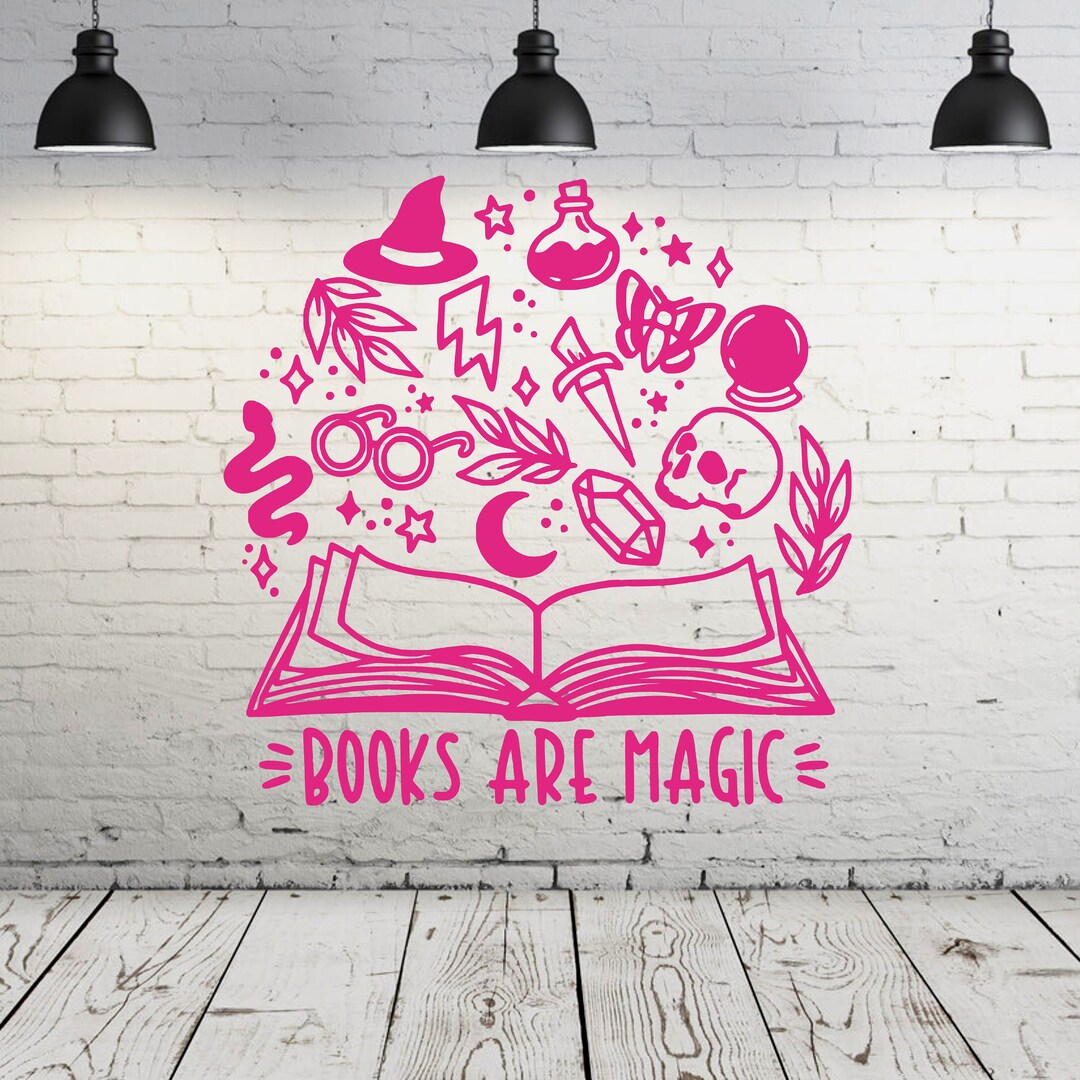 BOOKS ARE MAGIC | 26 | Vinyl Car Decal | Mystical Vinyl Decal | Locker ...