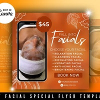 Facial Specials Flyer DIY Canva Template Facial Treatment Flyer Book ...