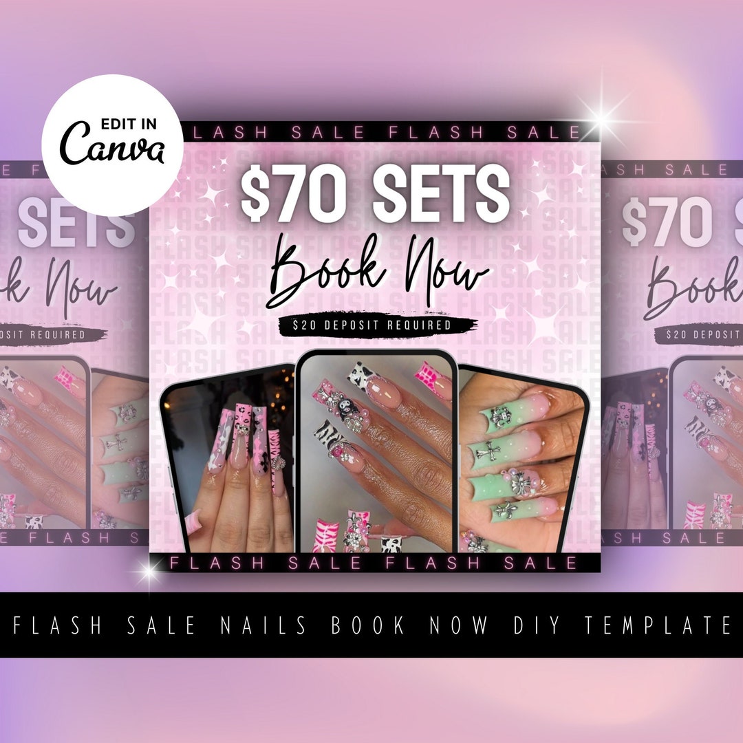 Flash Sale Nail Tech Sale Flyer for Nails Canva Template Nail Tech ...