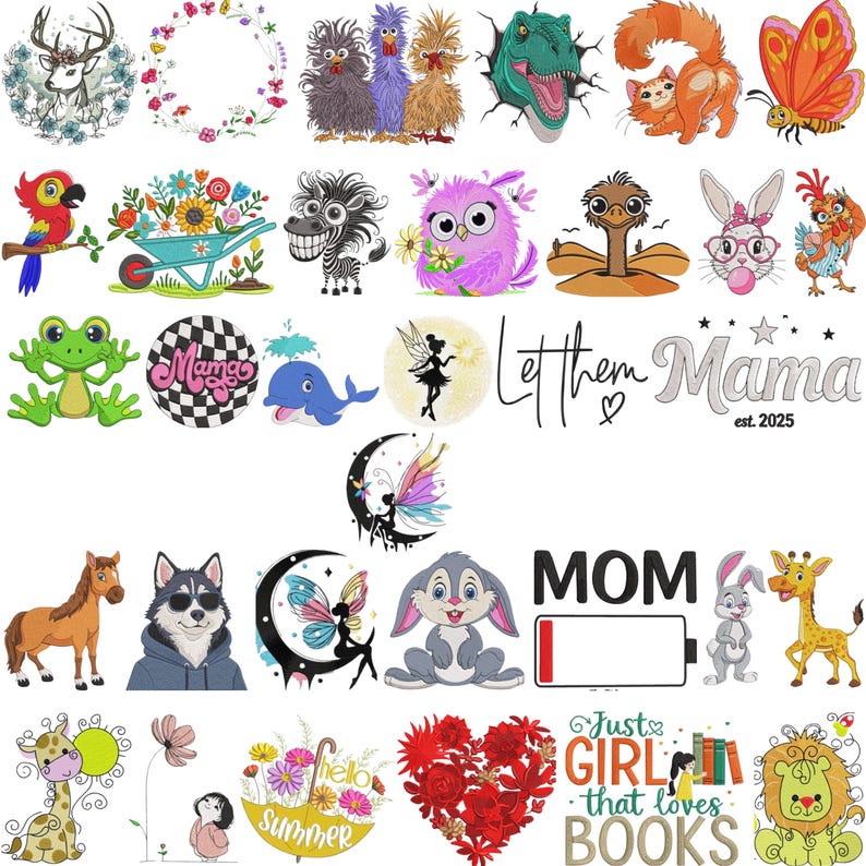 900 Embroidery Designs Bundle: Floral & Animal Machine Stitch Patterns ...