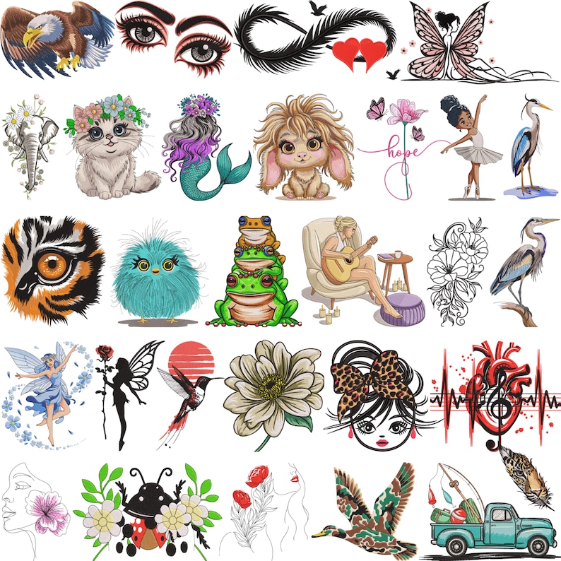 900 Embroidery Designs Bundle: Floral & Animal Machine Stitch Patterns ...
