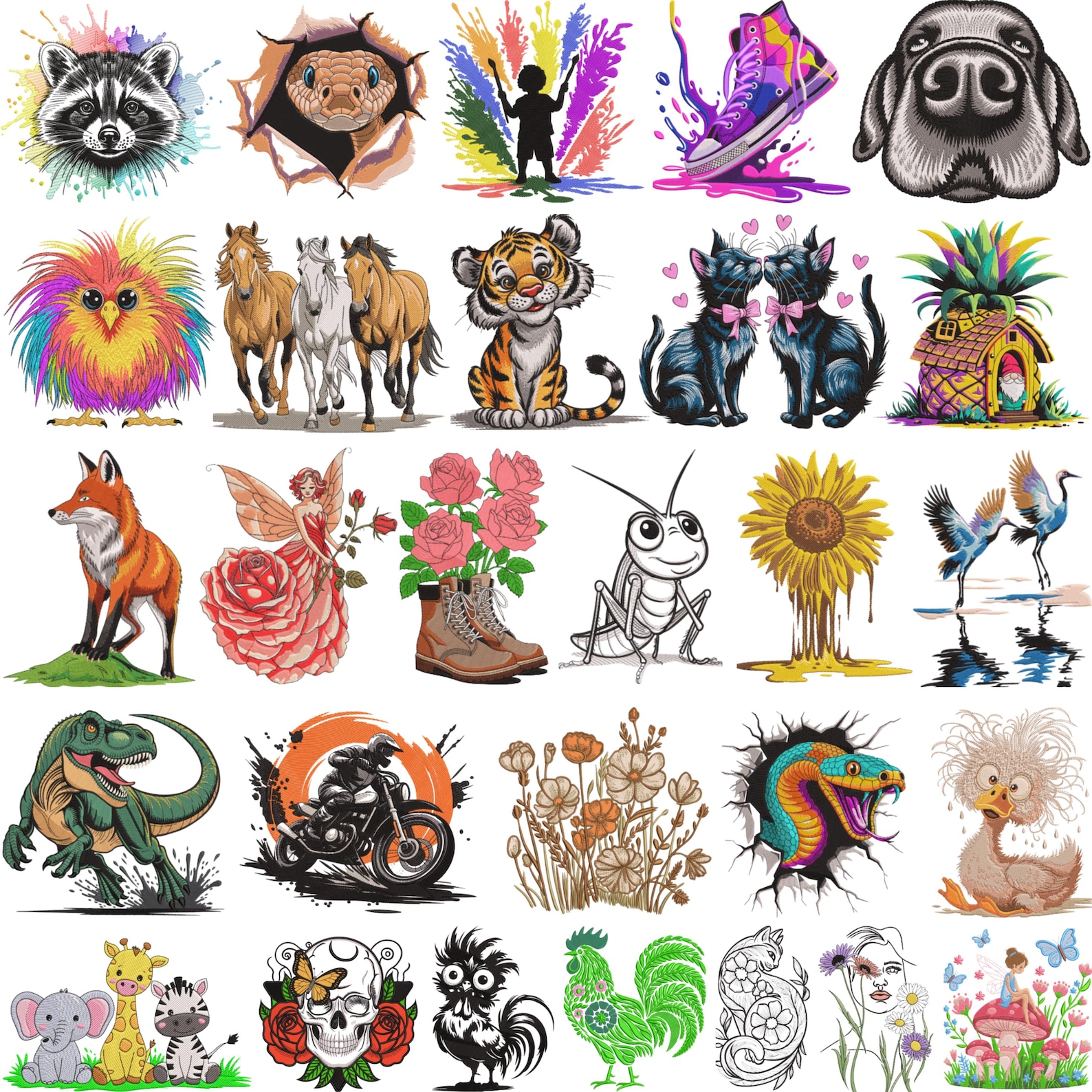 900 Embroidery Designs Bundle: Floral & Animal Machine Stitch Patterns ...