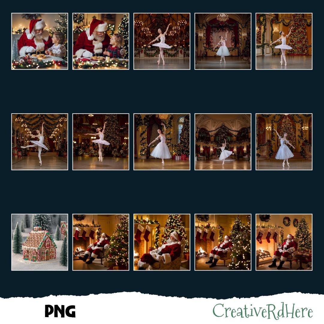 Christmas Digital Backdrop Bundle | 40 Holidays Photo Composites | Xmas ...