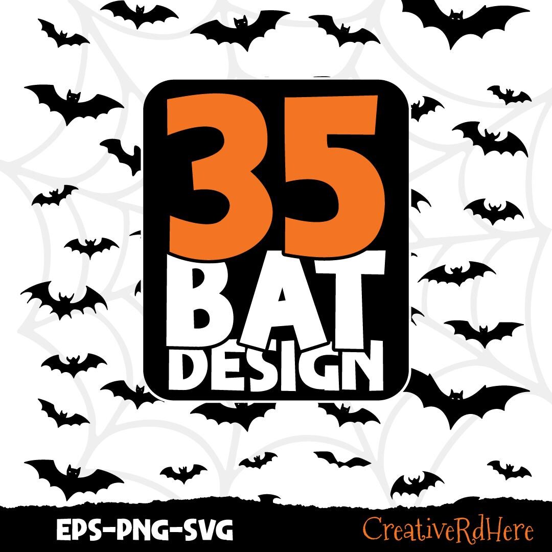 Bat SVG Bundle | 35 Bat Clipart Designs | Spooky Halloween Art | PNG, EPS, Svg Formats - Etsy